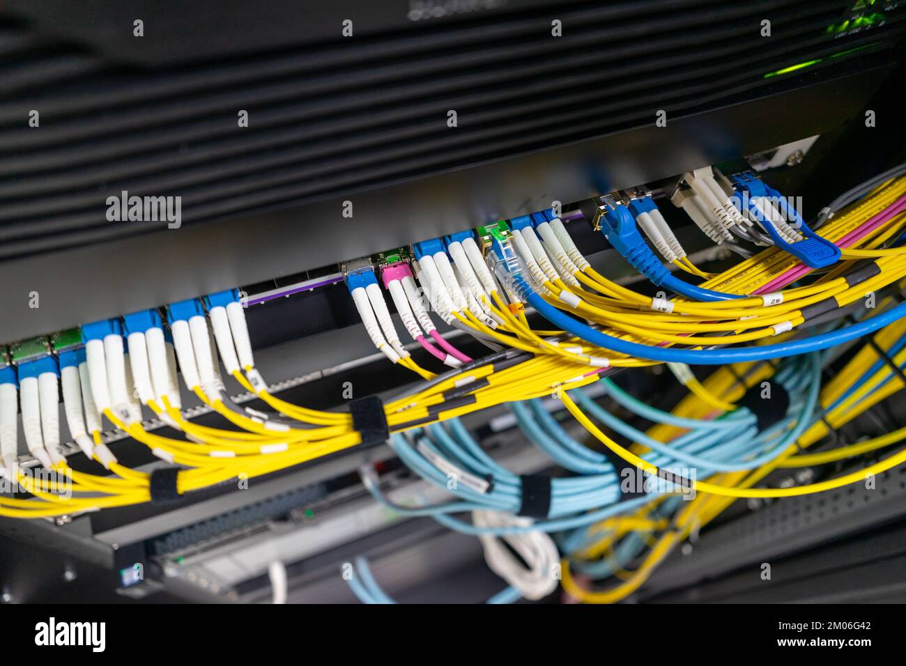 fiber optic with servers in a technology data center Stock Photo - Alamy