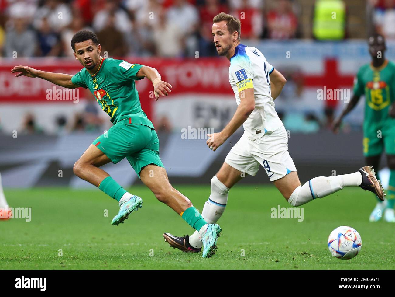 Al Khor Qatar 4th Dec 2022 Iliman Ndiaye Of Senegal And Harry Kane
