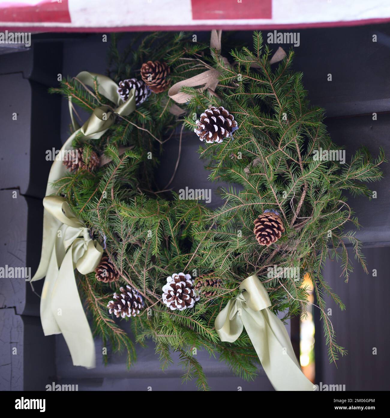 Christmas bazaar and arrangements Stock Photo - Alamy