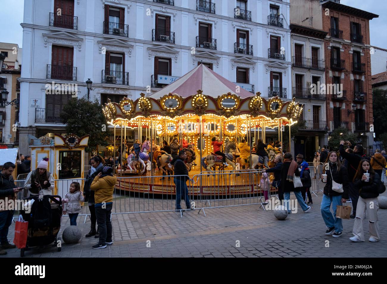 Madrid, Spain December 03 2022. Christmas Market on the Plaza Mayor ...