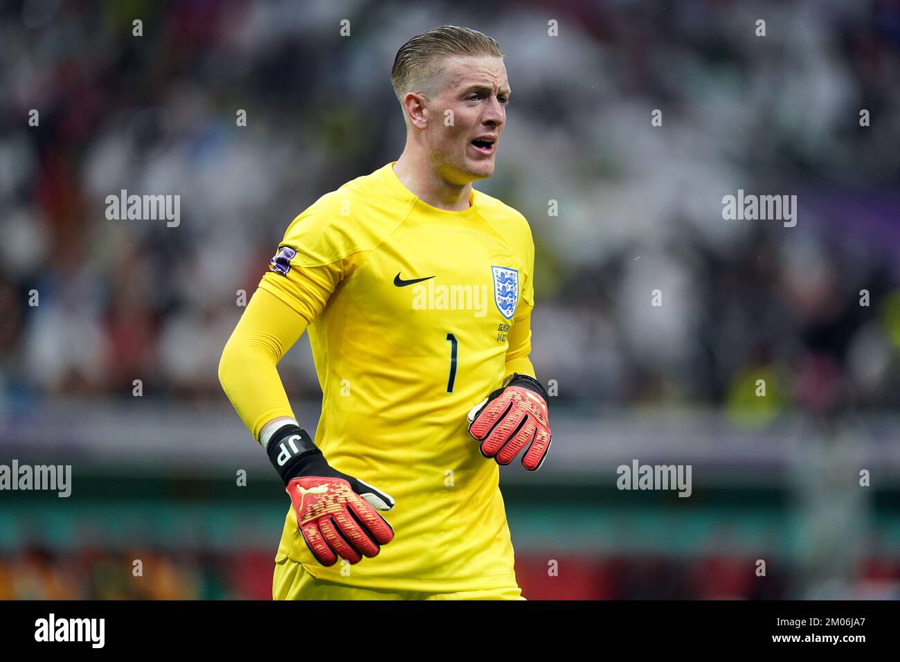 England goalkeeper Jordan Pickford during the FIFA World Cup Round of ...