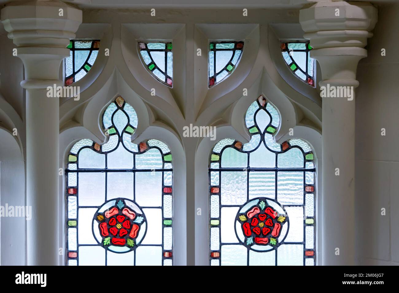 stained glass window detail in Malvern Museum of Local History ...