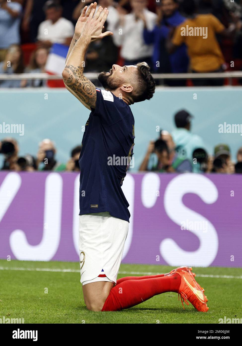 Doha, Qatar. 04th Dec, 2022. DOHA - Olivier Giroud of France celebrates ...