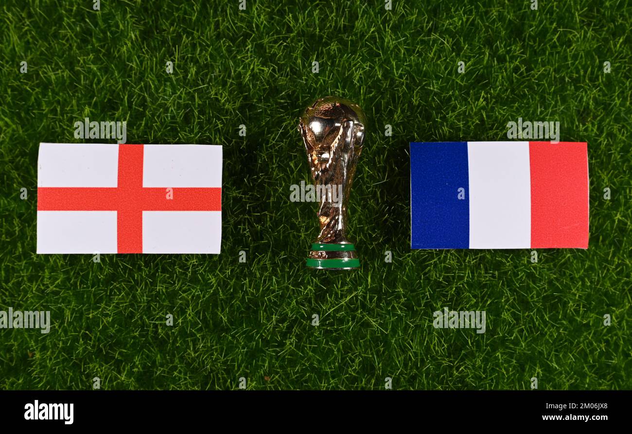 December 4, 2022, Doha, Qatar. Flags of the Fifa World Cup quarter ...