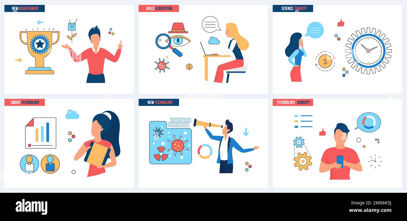 Achievements of science, new smart research technology, upskilling set ...