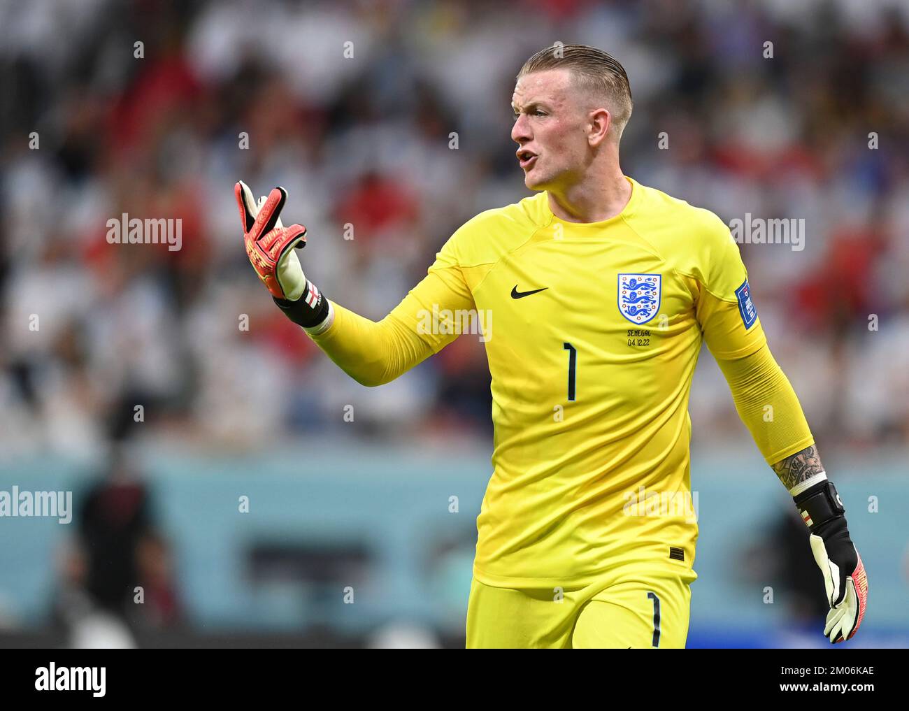 Al Khor, Qatar. 4th Dec, 2022. Jordan Pickford, goalkeeper of England ...