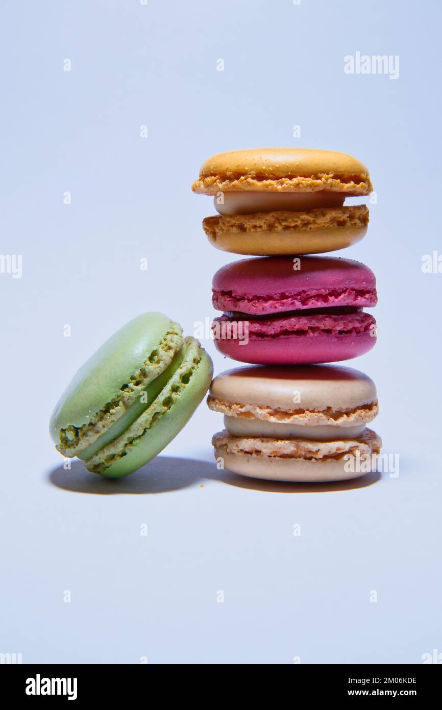 stacked Macarons on vertical limit Stock Photo - Alamy
