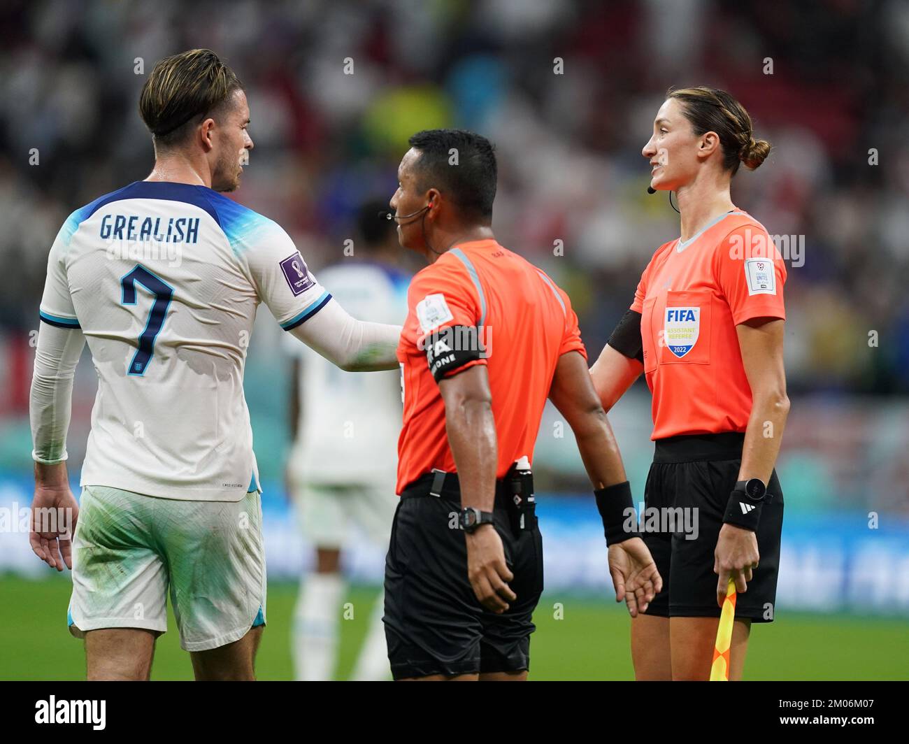 Assistant referee Kathryn Nesbitt (right) from the United States with ...