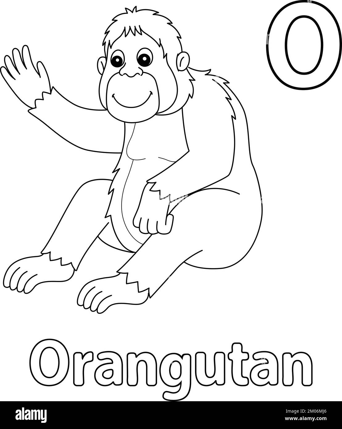 Orangutan Alphabet ABC Isolated Coloring Page O Stock Vector Image