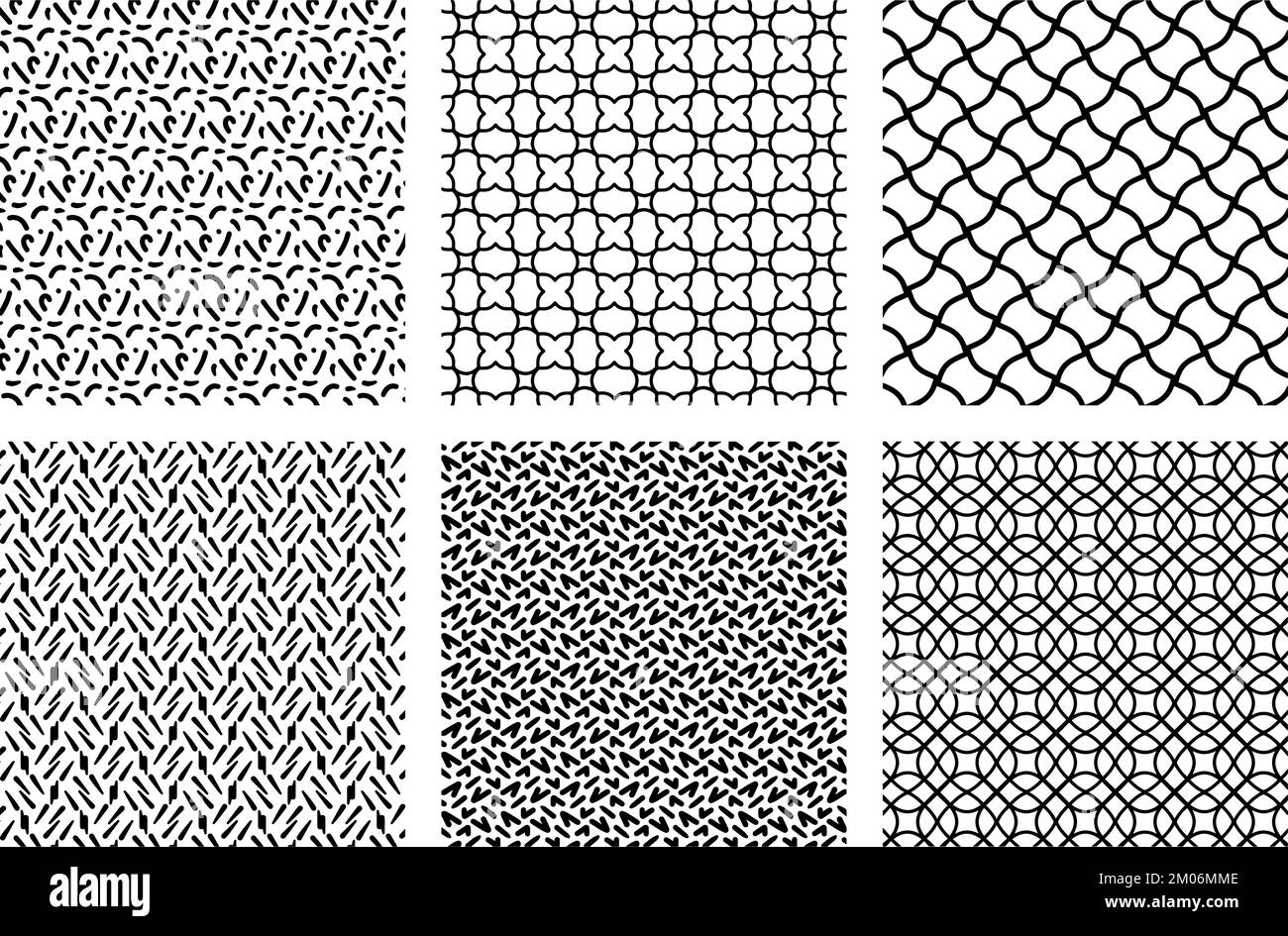 Collection of Abstract black and white patterns with ornaments Stock ...