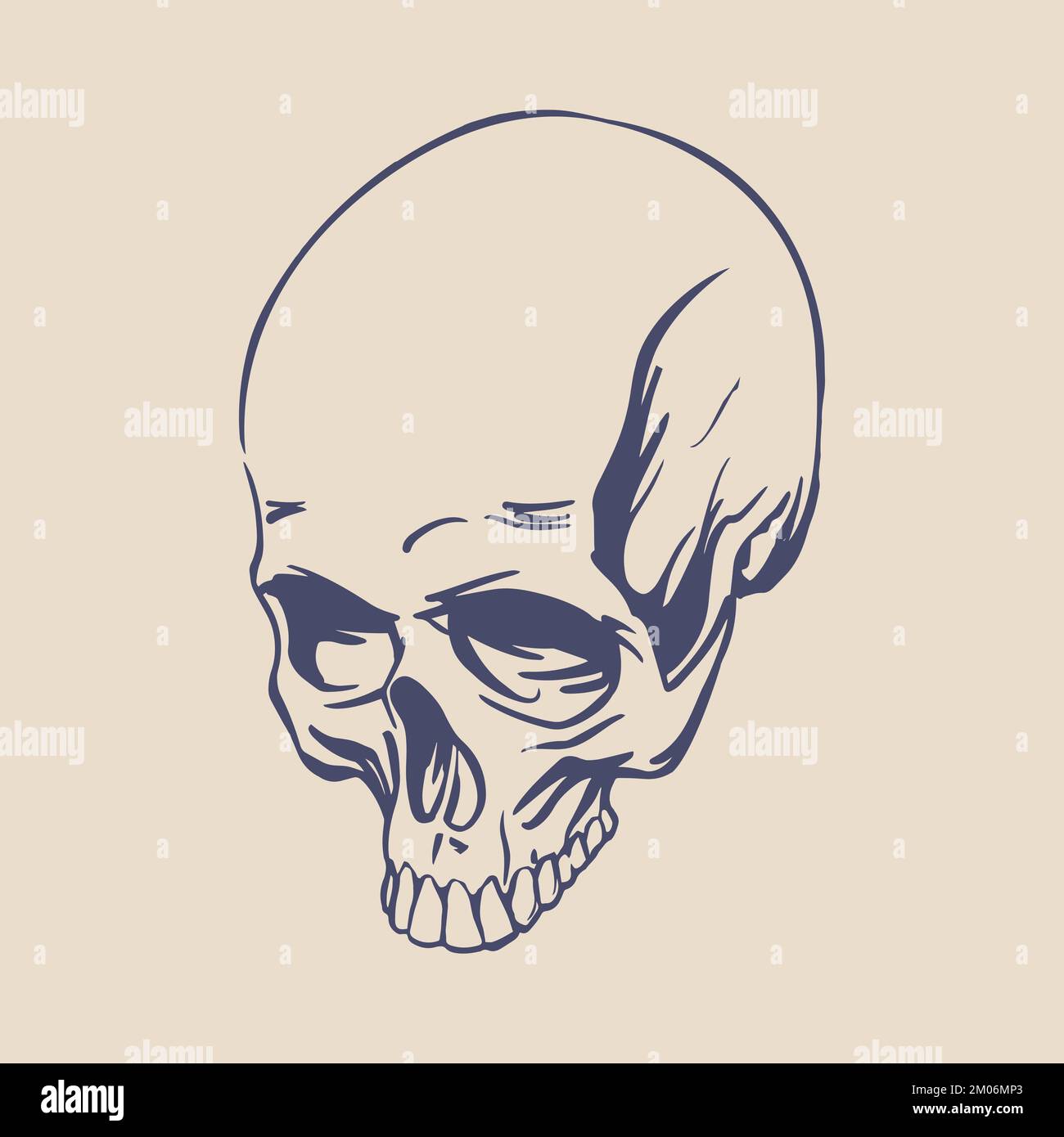 Realistic skull drawn for tattoo, horror design. Symbol of death ...