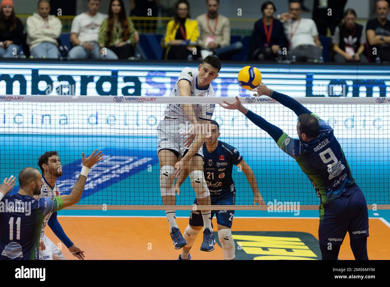 Attack of Giovanni Sanguinetti (Modena Volley) during Vero Volley Monza ...
