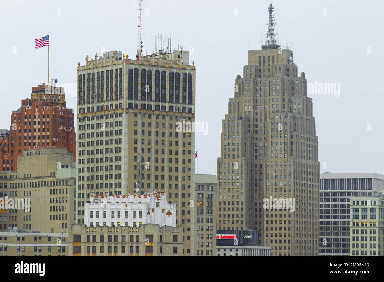 Skyscrapers in downtown detroit michigan hi-res stock photography and ...