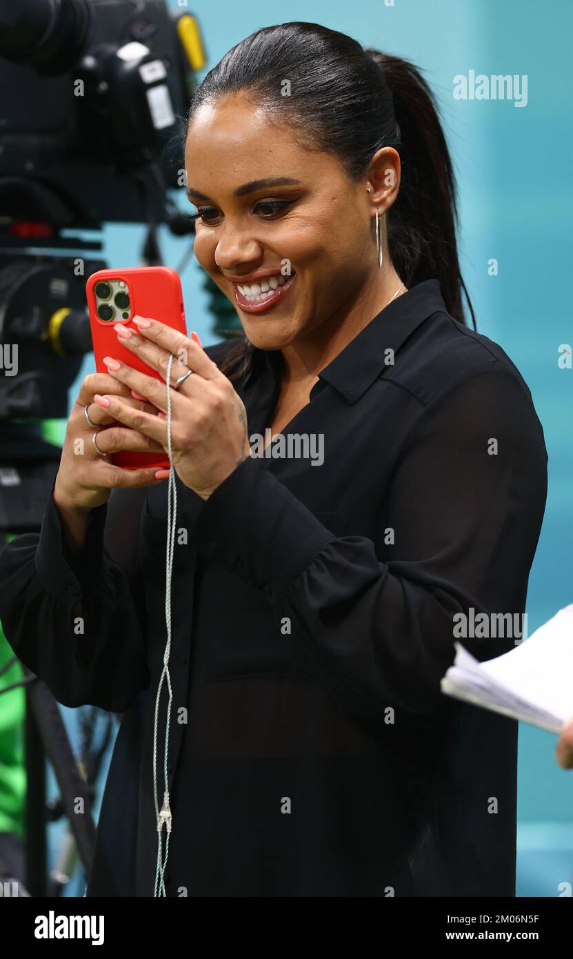 Al Khor, Qatar. 4th Dec, 2022. BBC sports presenter Alex Scott during ...