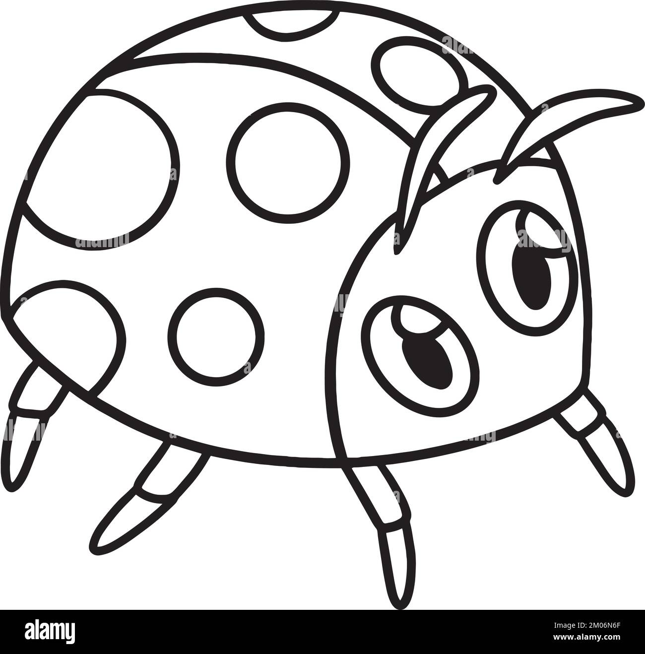 Spring Ladybug Isolated Coloring Page for Kids Stock Vector Image & Art ...