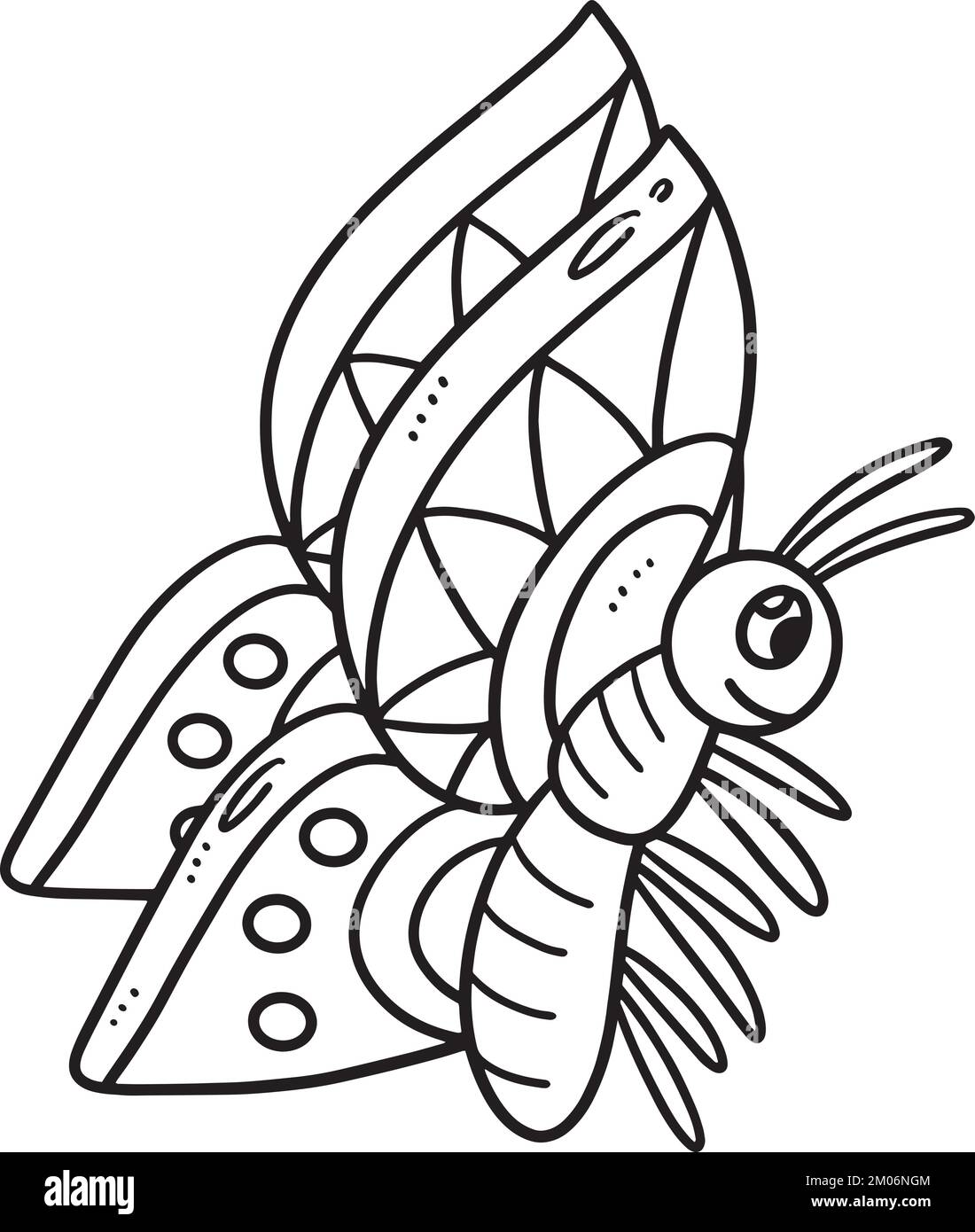 Spring Butterfly Isolated Coloring Page for Kids Stock Vector Image ...