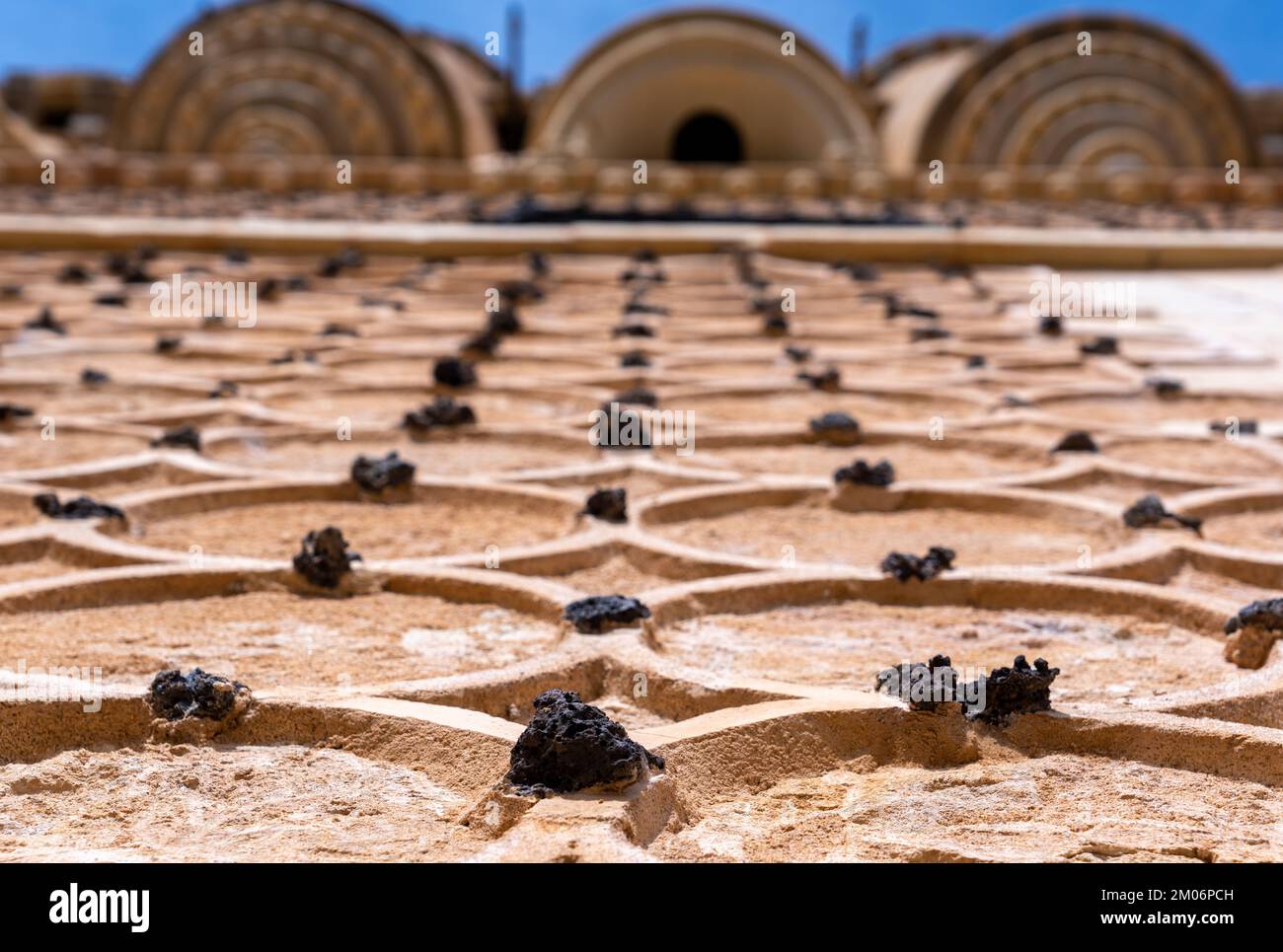 Close Up view of the Wall Design and embedded Rocks in the Alcazar de ...