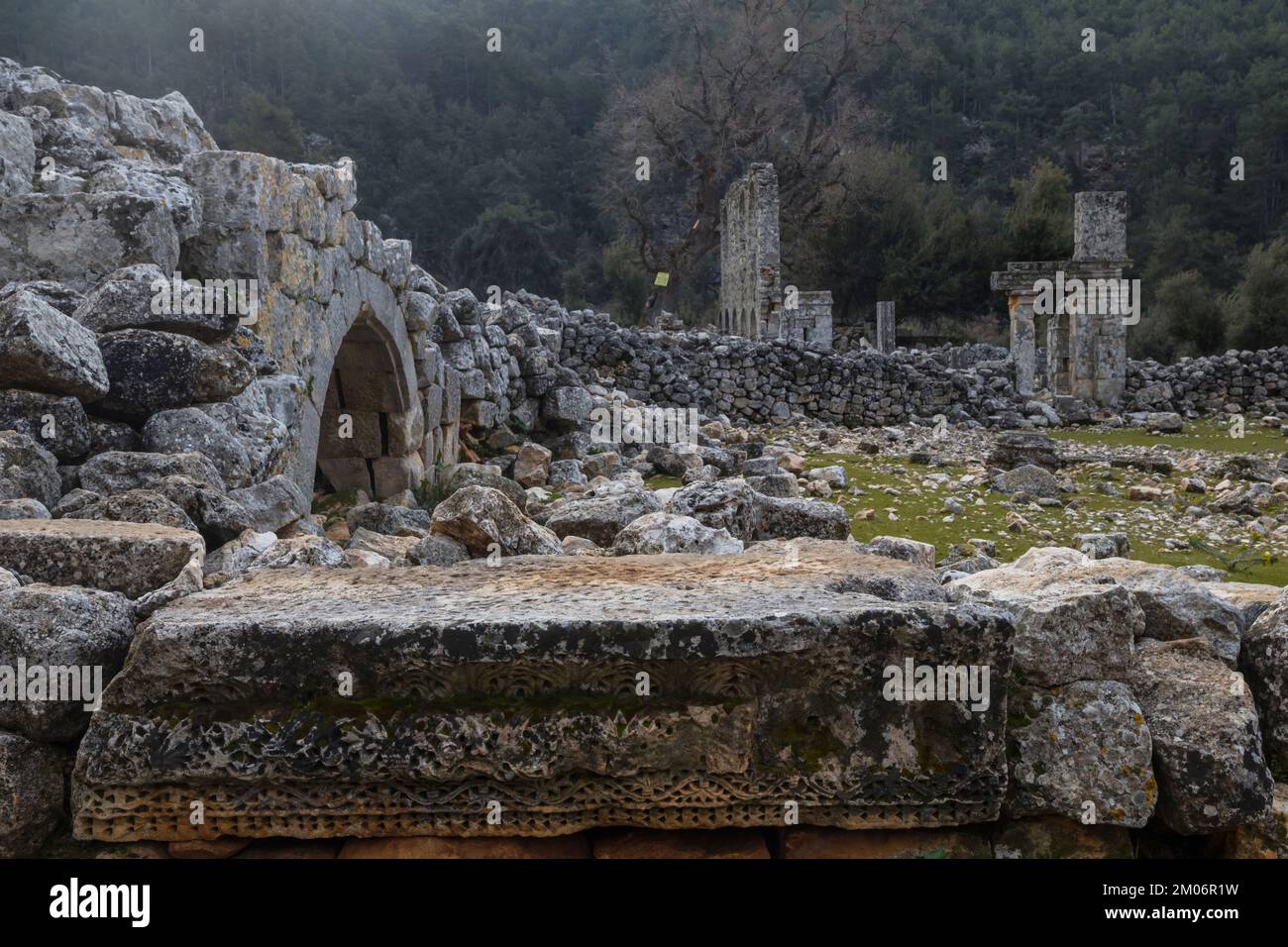 Famous historical Lycian ruins on the Lycian way, Turkey Stock Photo ...