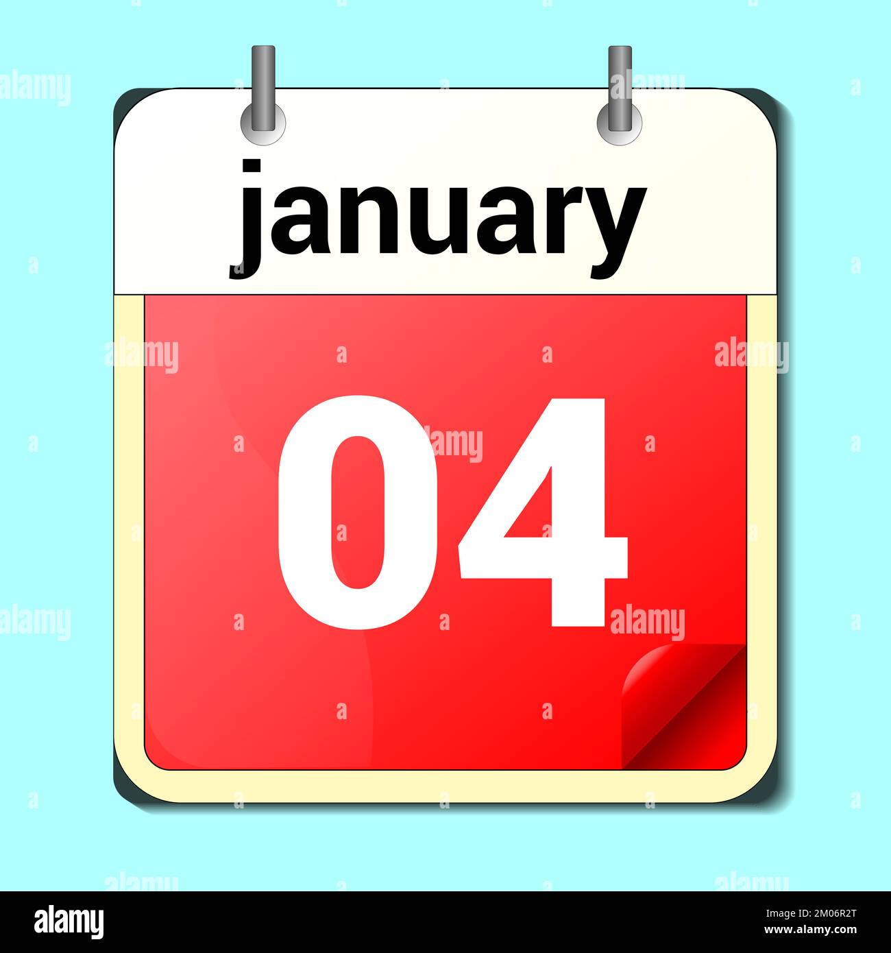 day on the calendar, vector image format, january 04 Stock Vector Image ...