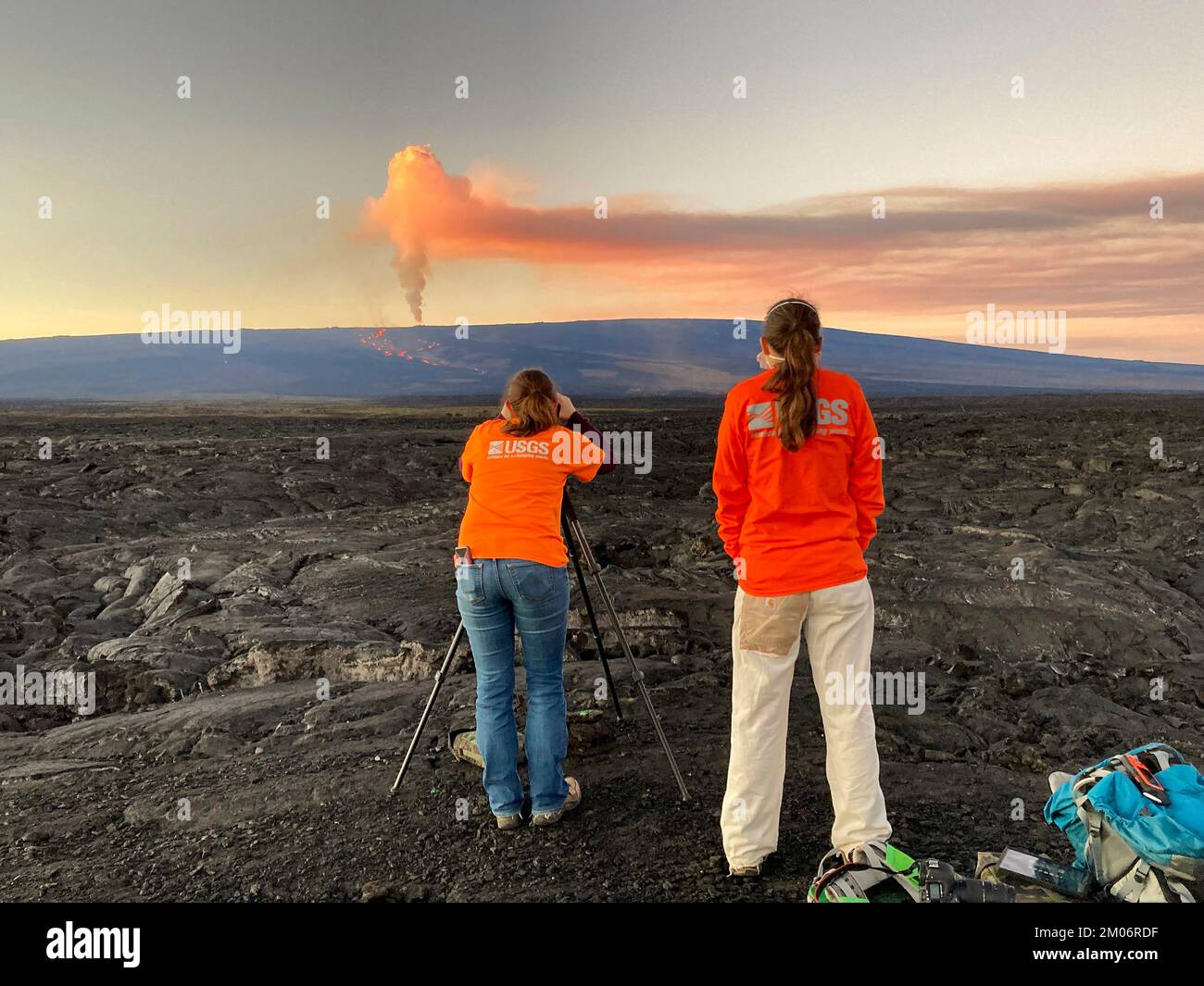 Mauna Loa, United States of America. 03 December, 2022. USGS scientists ...