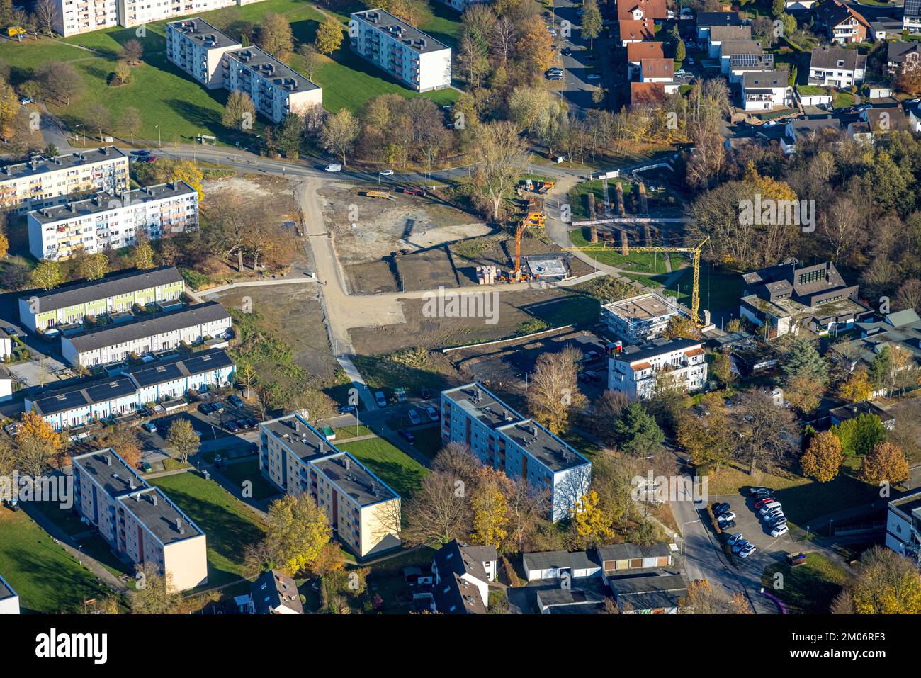 Luftbild, Baustelle im Wohngebiet Moosfelder Ring und Eschenstraße im ... Luftbild, Baustelle im Wohngebiet Moosfelder Ring und Eschenstraße im ...