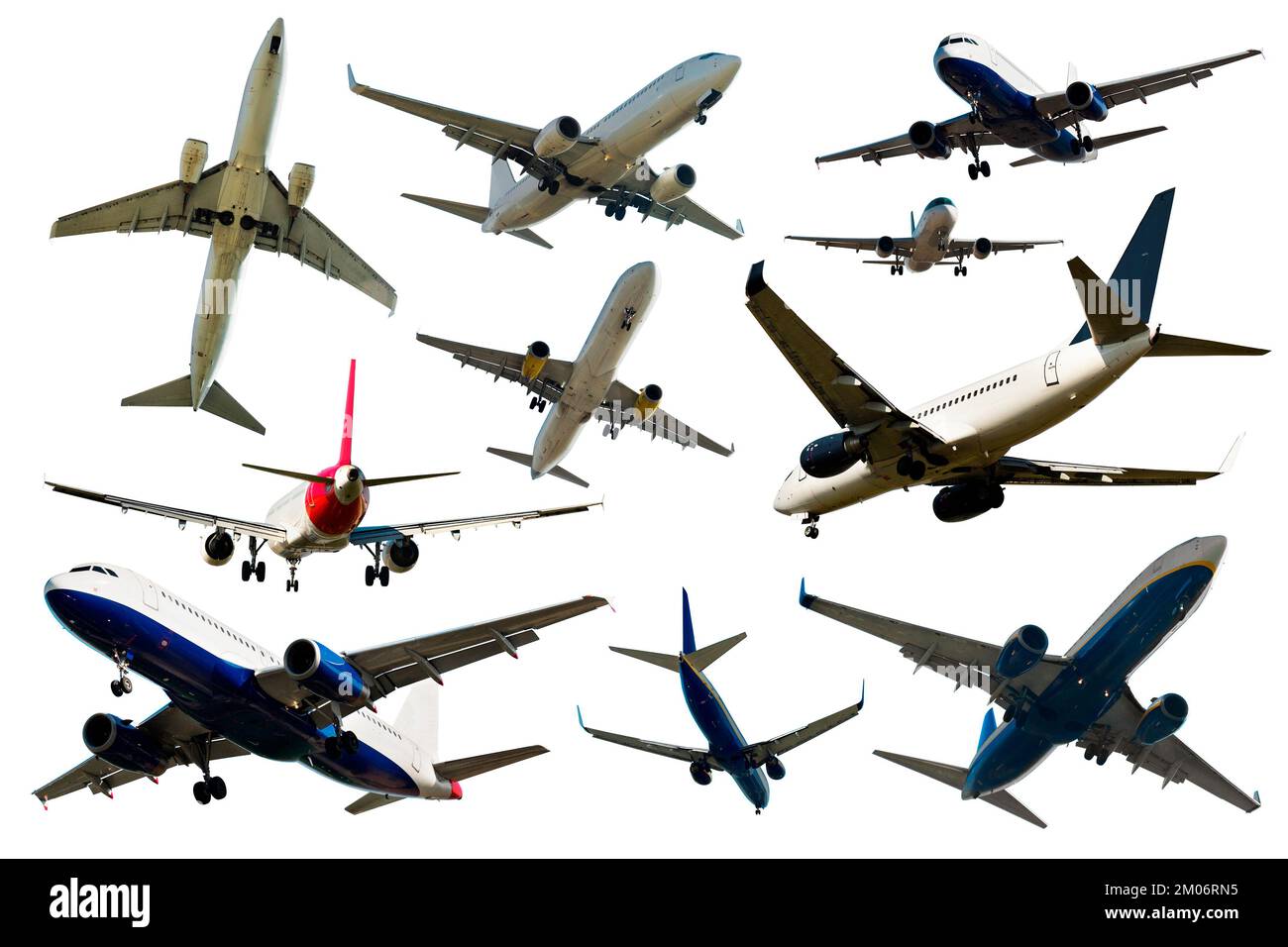 Collection with many planes isolated on a white background Stock Photo ...