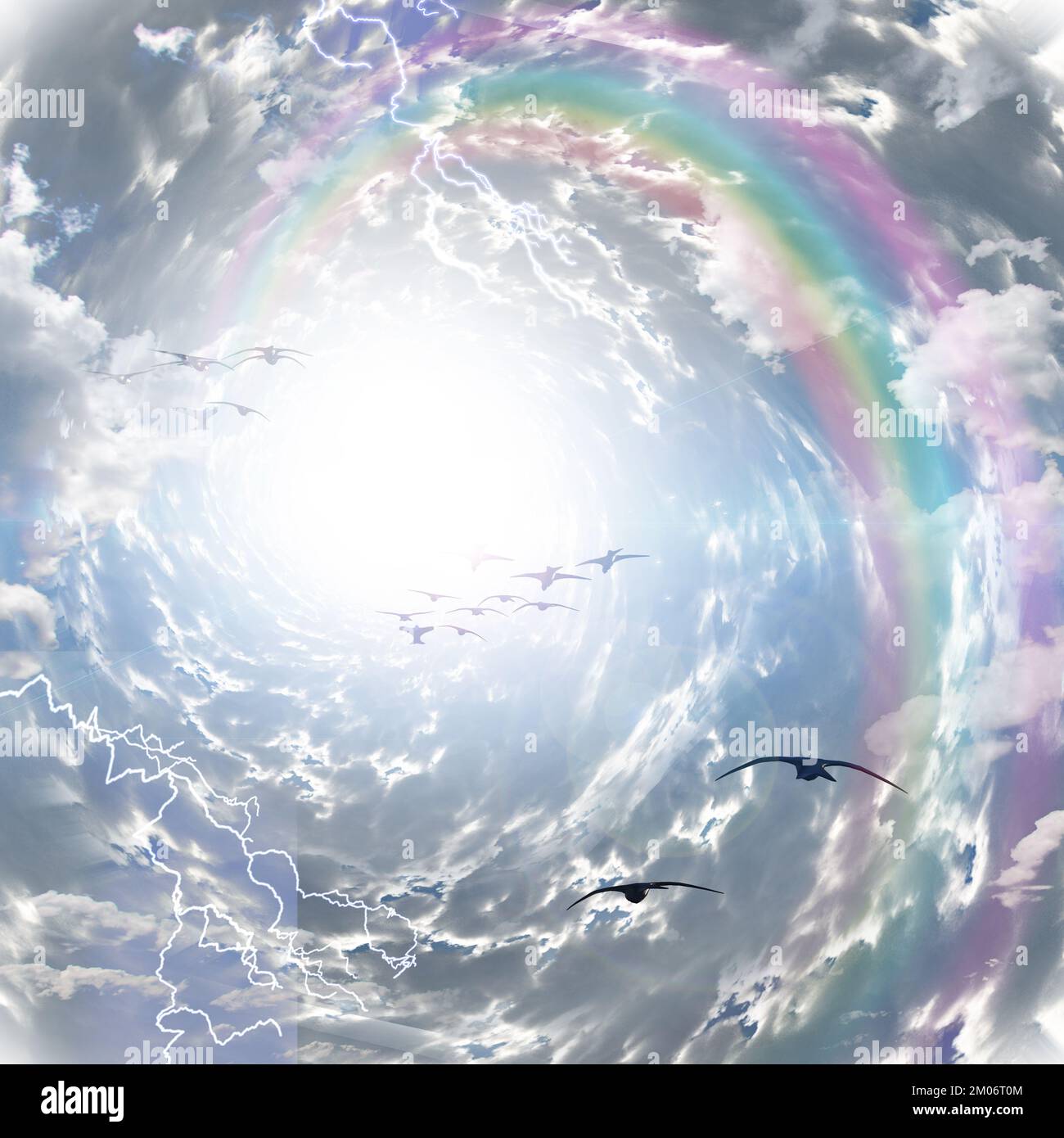 Tunnel of Clouds. 3D rendering Stock Photo - Alamy