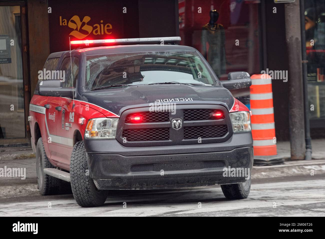 City of Montreal fire department pick up truck on duty. Quebec,Canada ...