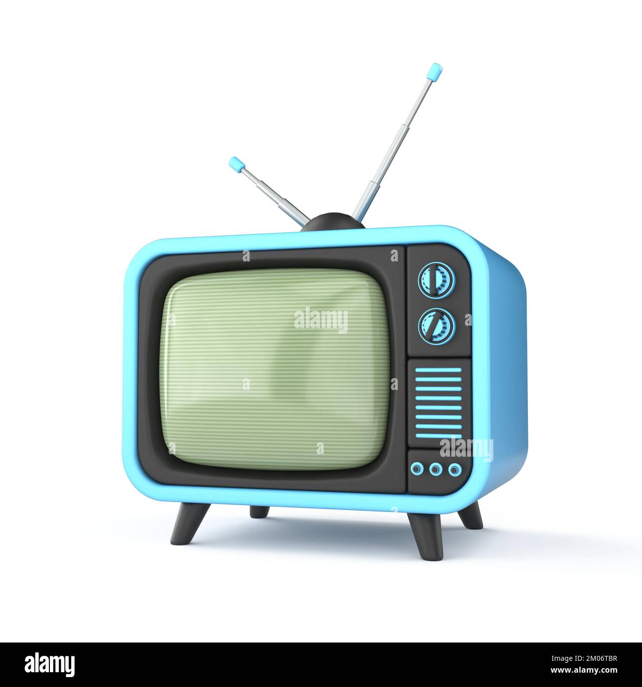 Vintage television 3D rendering illustration isolated on white ...
