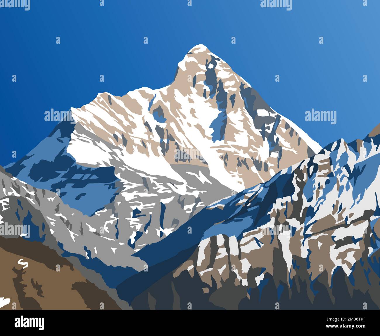 mount Nanda Devi vector illustration, one of the best mounts in Indian ...