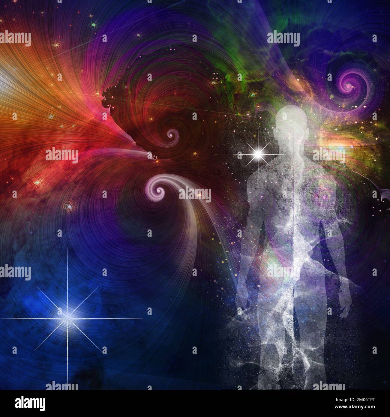 Smoke-like Human Figure in Space. 3D rendering Stock Photo - Alamy