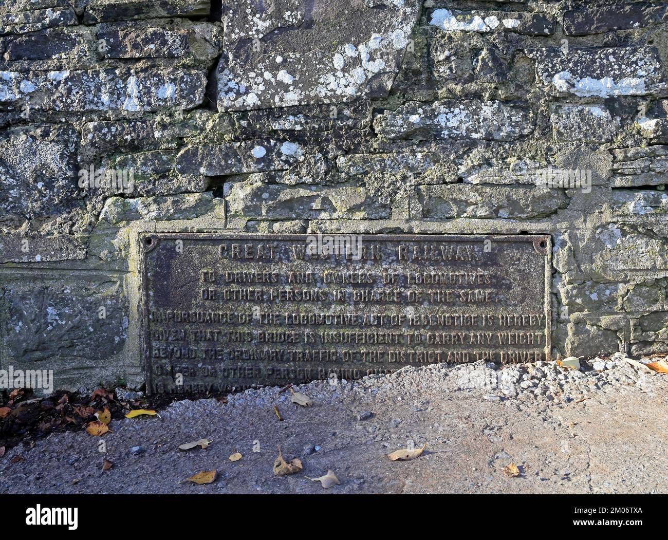 Great Western Railway inset into old bridge at Brecon. Brecon scenes ...
