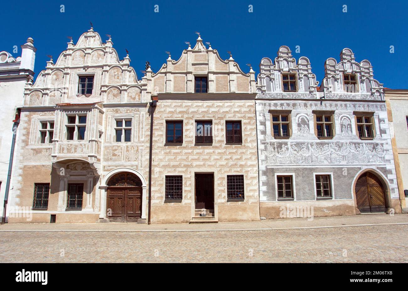 View from Slavonice town with renaissance houses, Morabia, Czech ...