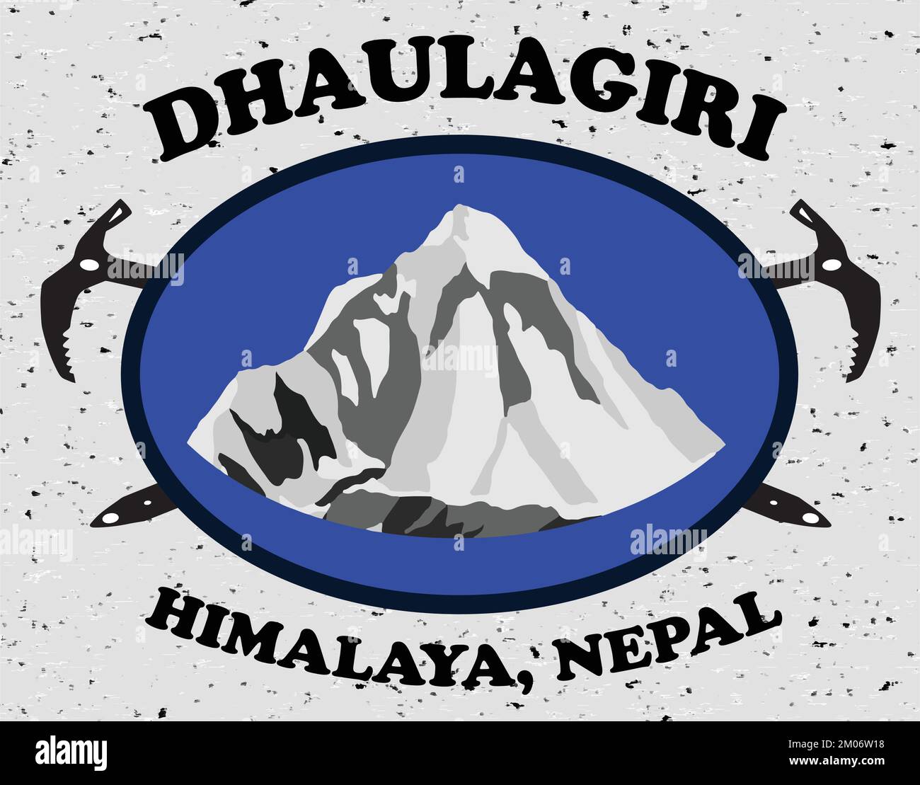 Vector illustation logo of Mount Dhaulagiri, himalayas, Nepal Stock ...