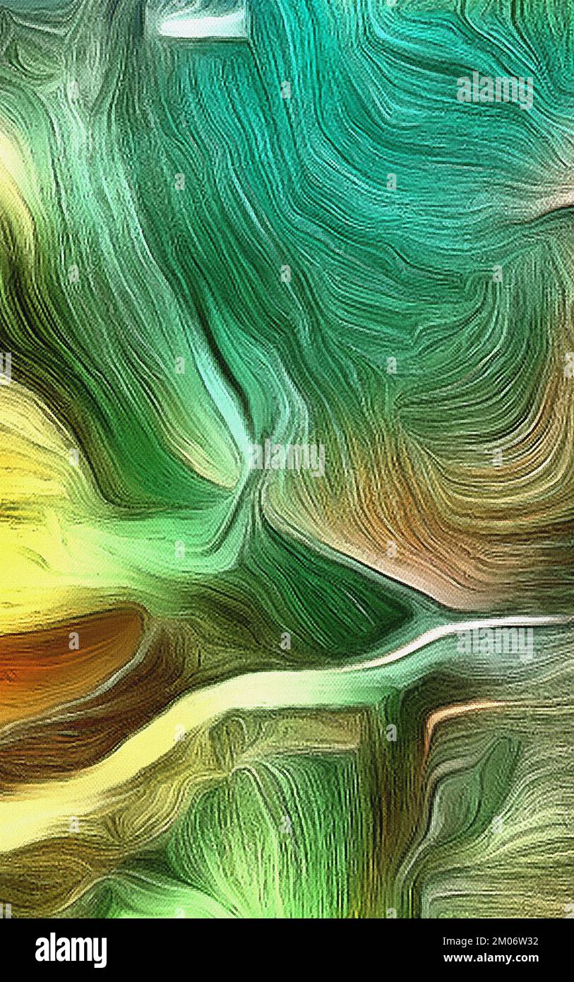 Abstract painting in vivid tints of green. 3D rendering Stock Photo - Alamy