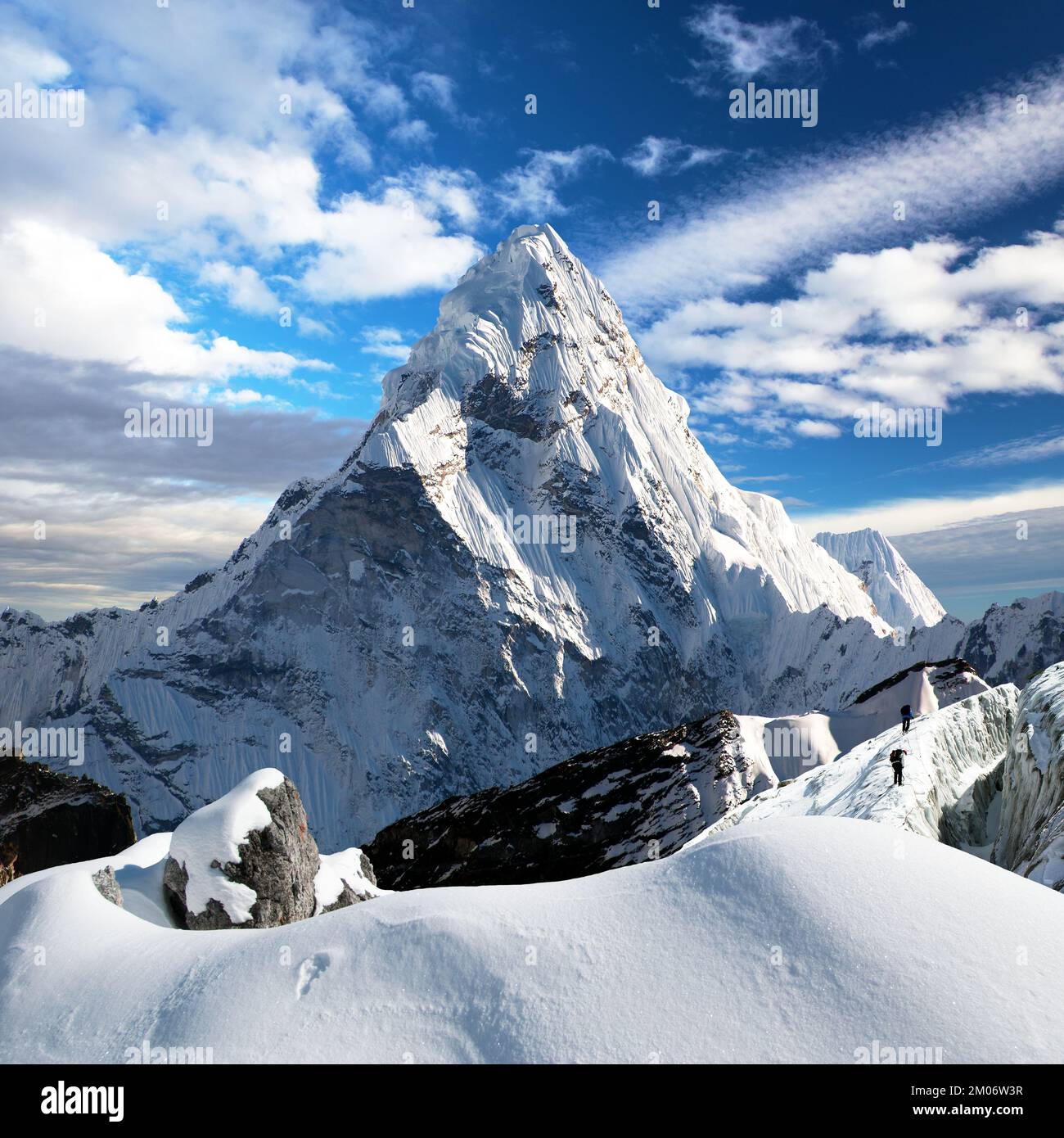Mount Ama Dablam peak, way to Mt Everest base camp, Khumbu valley ...