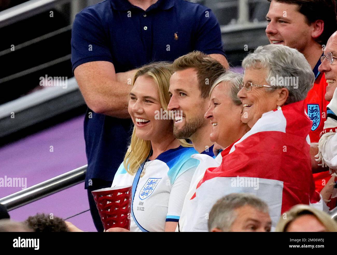 England's Harry Kane in the stands with his wife Katie Goodland and ...