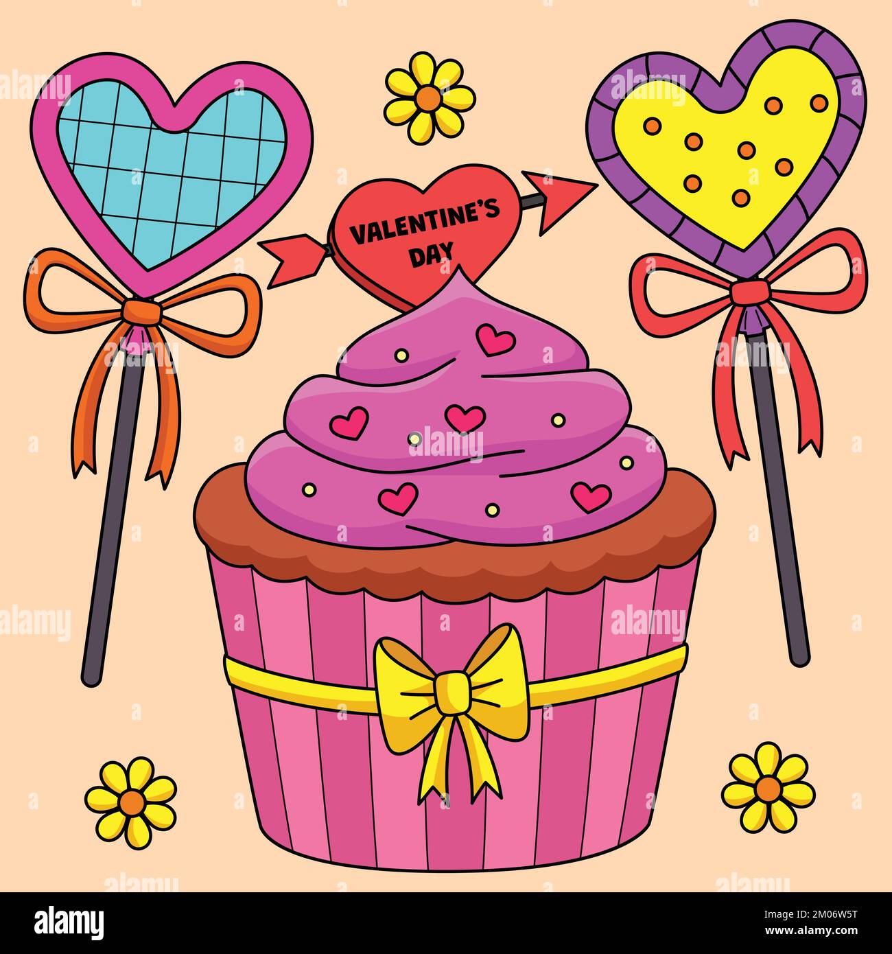 Cartoon love heart cupcake Stock Vector Images - Alamy