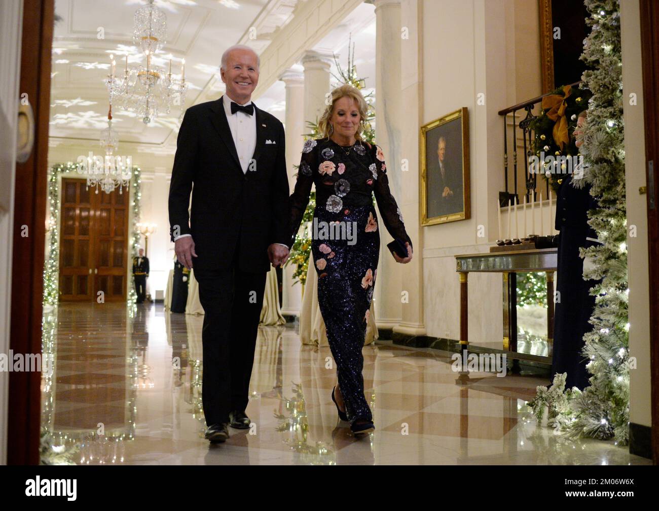 President Joe Biden and First Lady Jill Biden arrive to host a ...