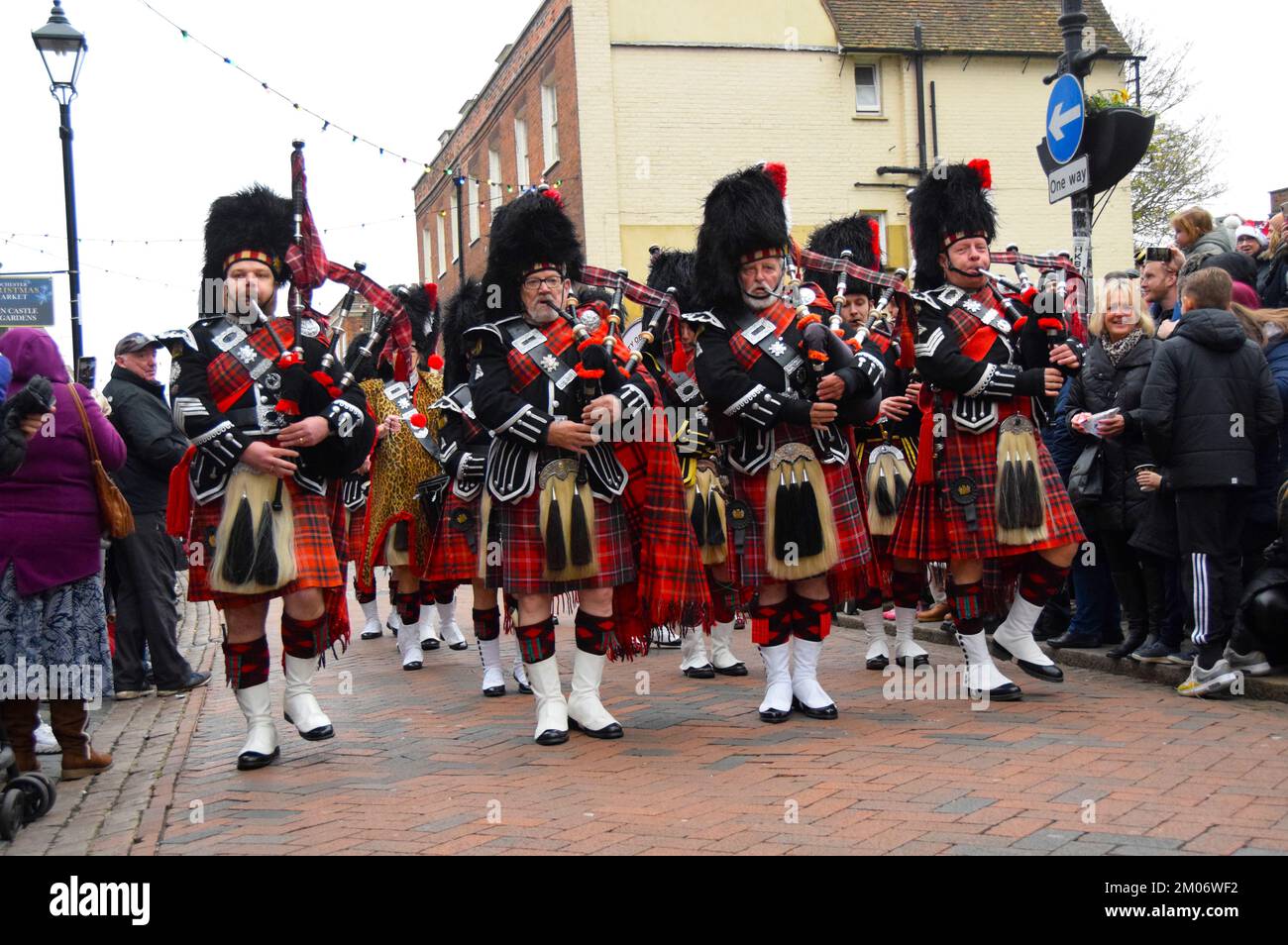 Scotts. Scotland. Bagpipes. Marching. Soldiers. Rochester stepped back ...