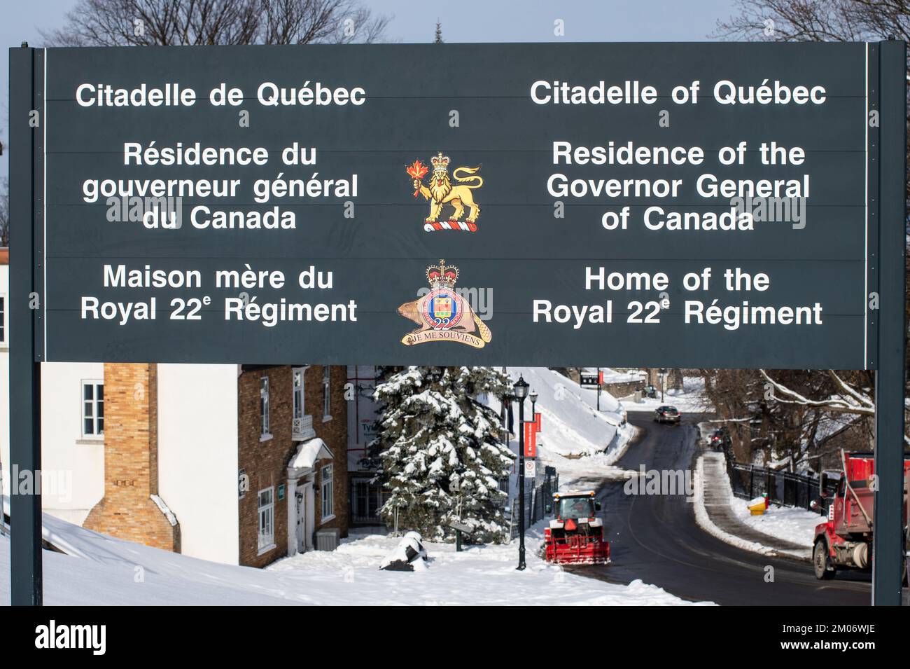 Citadelle du Quebec sign in Quebec City Stock Photo - Alamy
