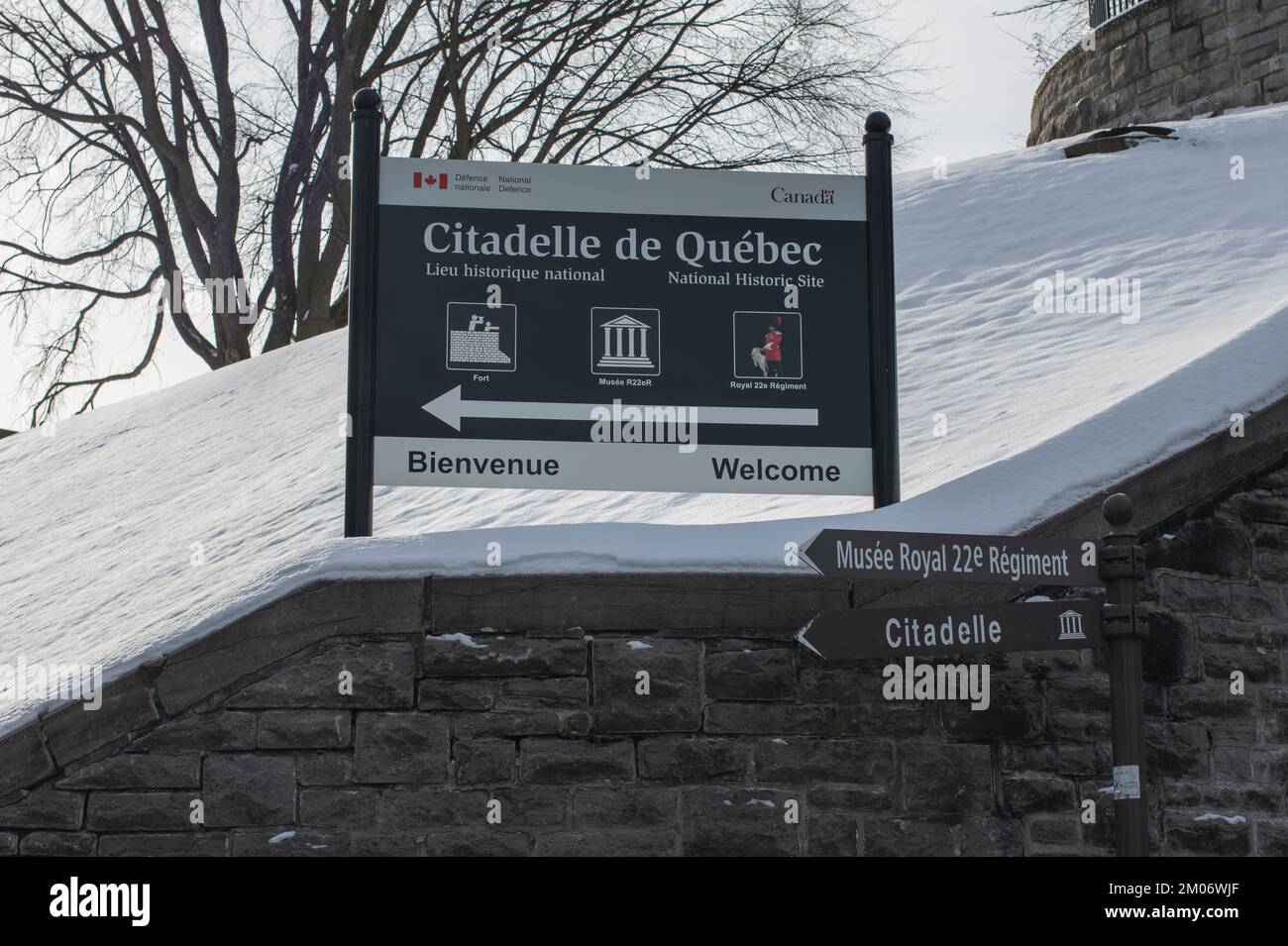 Citadelle du Quebec sign in Quebec City Stock Photo - Alamy
