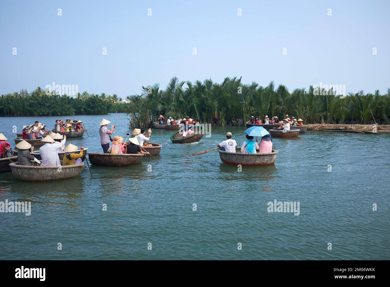 Basket boat tour in the wetlands near Hoi An Vietnam Stock Photo - Alamy