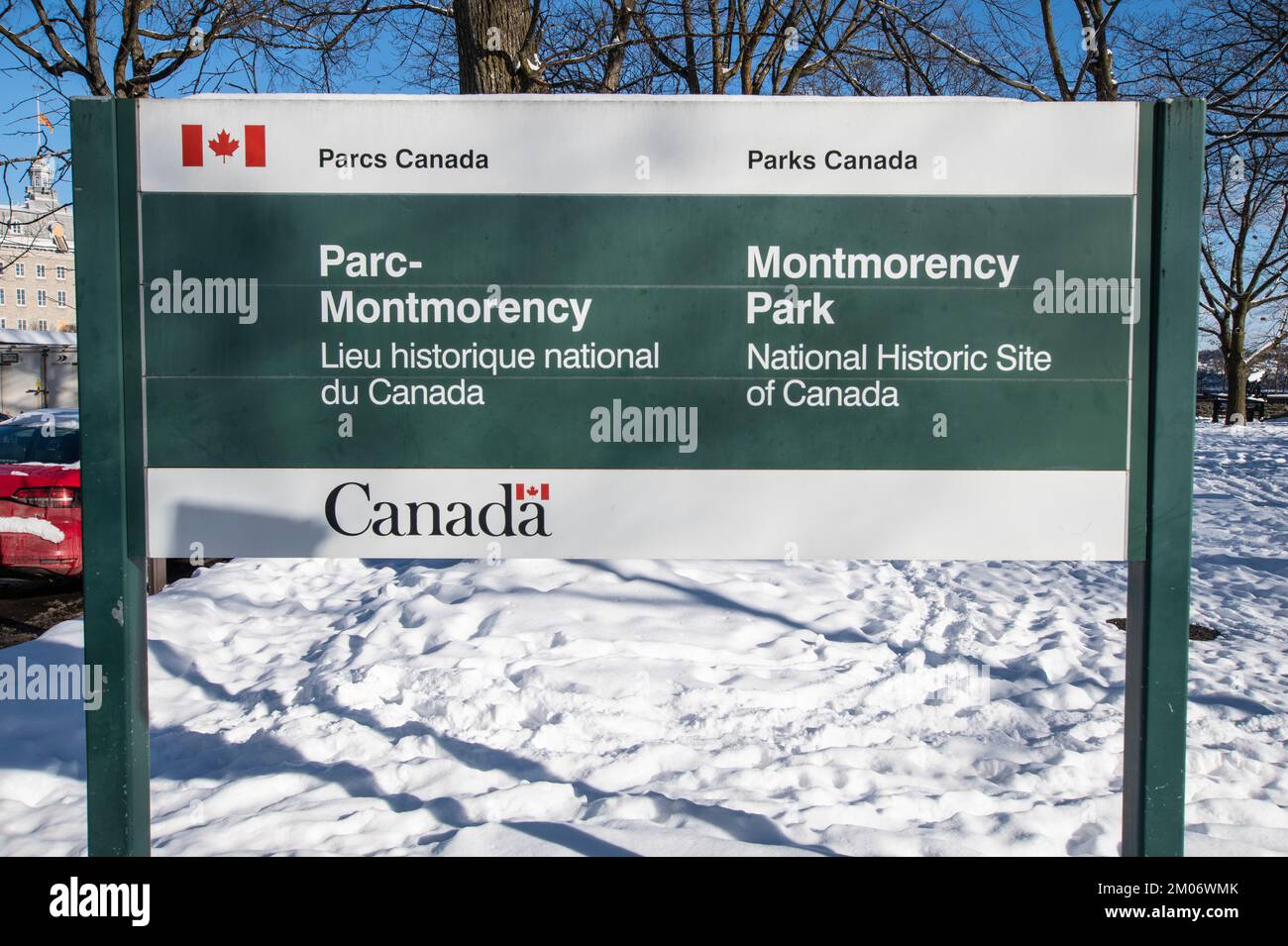 Parc Montmorency sign in Quebec City Stock Photo - Alamy