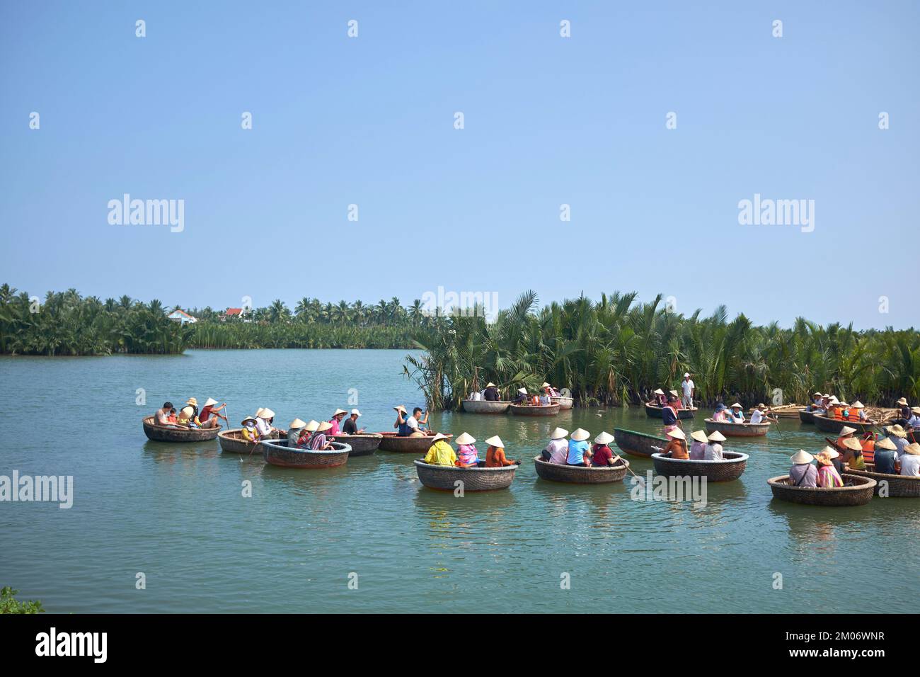 Basket boat tour in the wetlands near Hoi An Vietnam Stock Photo - Alamy