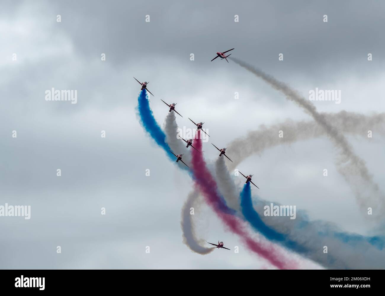RAF Red Arrow Hawk Jet Plane Aerobatic Display Stock Photo - Alamy