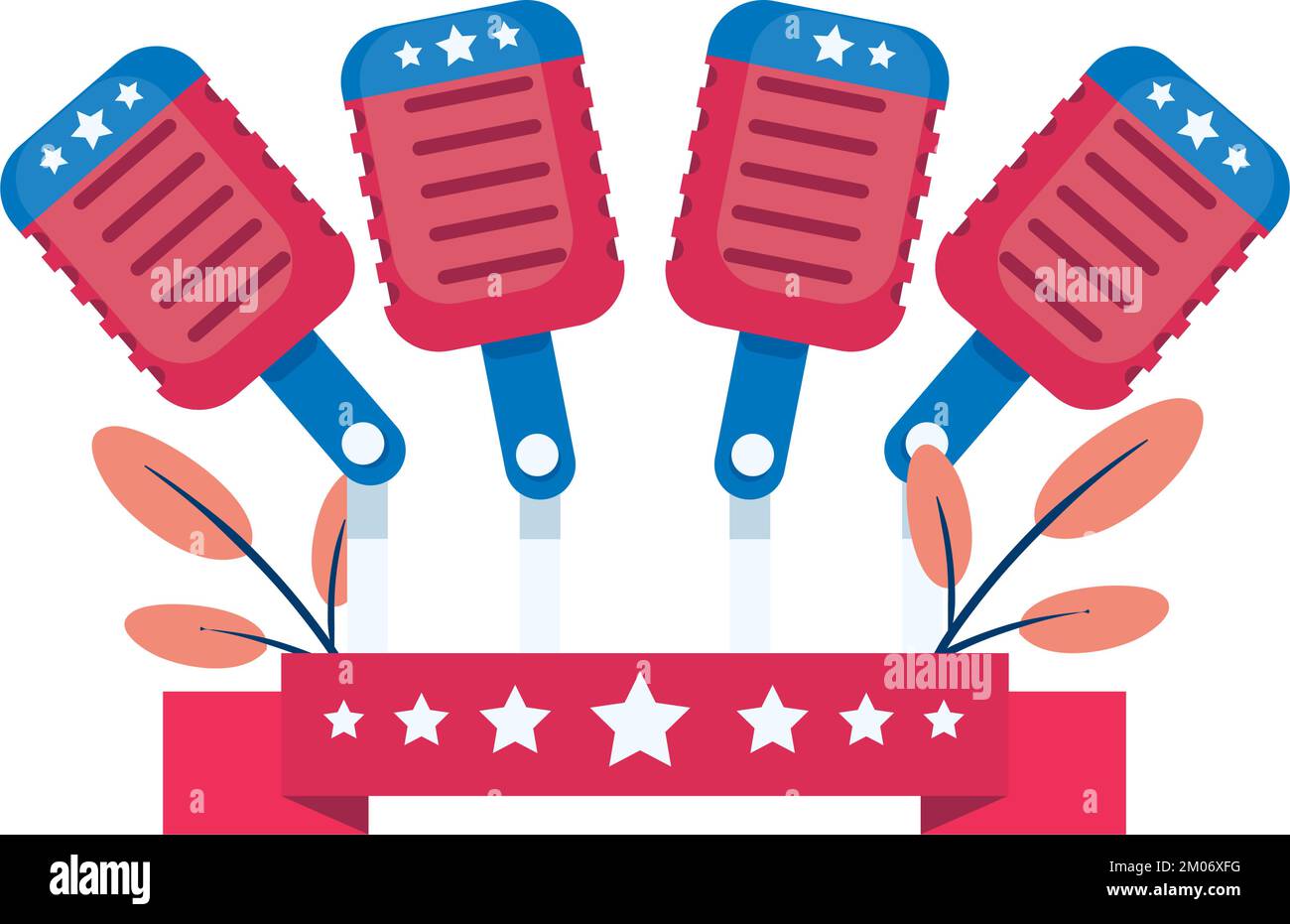 microphone with usa flag colors Stock Vector Image & Art - Alamy