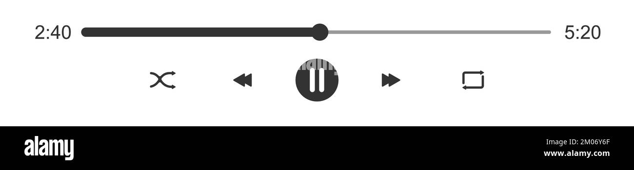 Audio Or Video Player Progress Loading Bar With Time Slider Pause