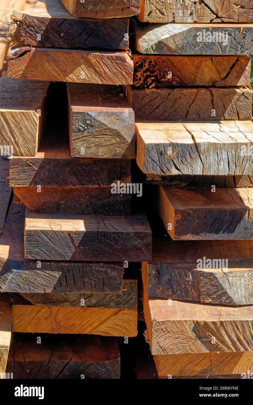 Detail view of a pile of wood - Texture of the pile of wood Stock Photo ...