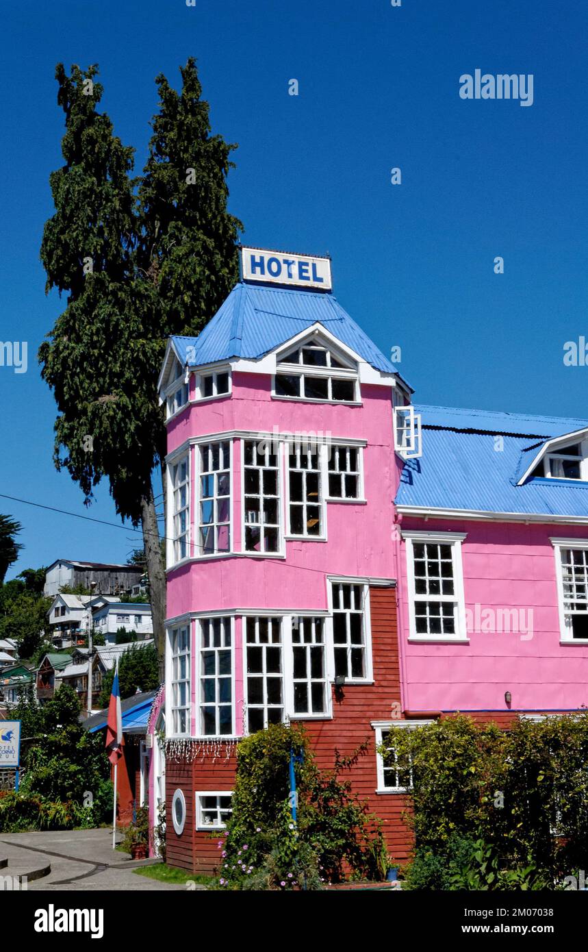 Pink Hotel Unicornio Azul - Historic hotel in Castro, Chile, Chiloe ...